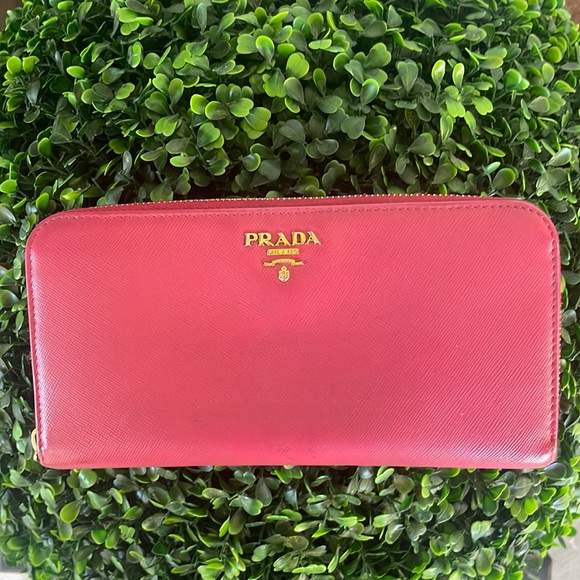 Prada | Bags | Prada Pink Zippy Wallet | Poshmark
